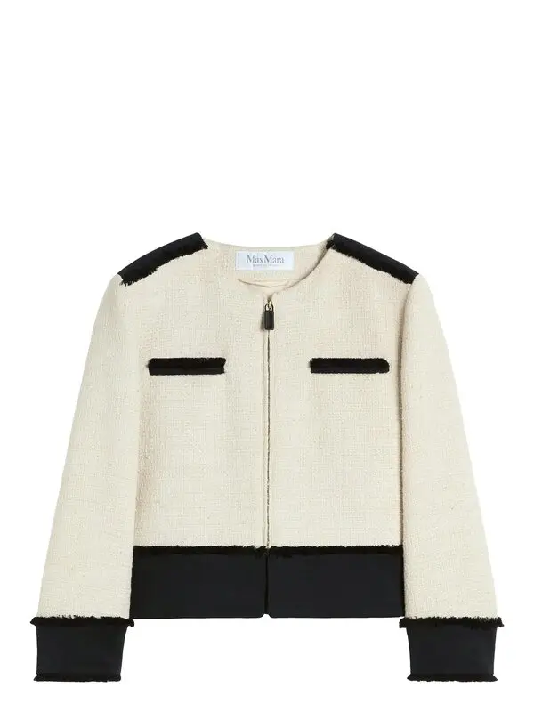 Max Mara Cotton-blend Basketweave Jacket - Beige