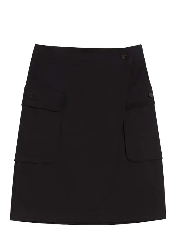 Max Mara Stretch-cotton Wrap Midi Skirt - Black