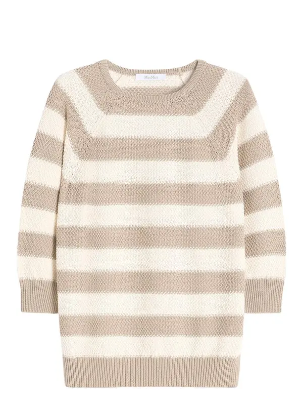 Max Mara Striped Cotton Sweater - White