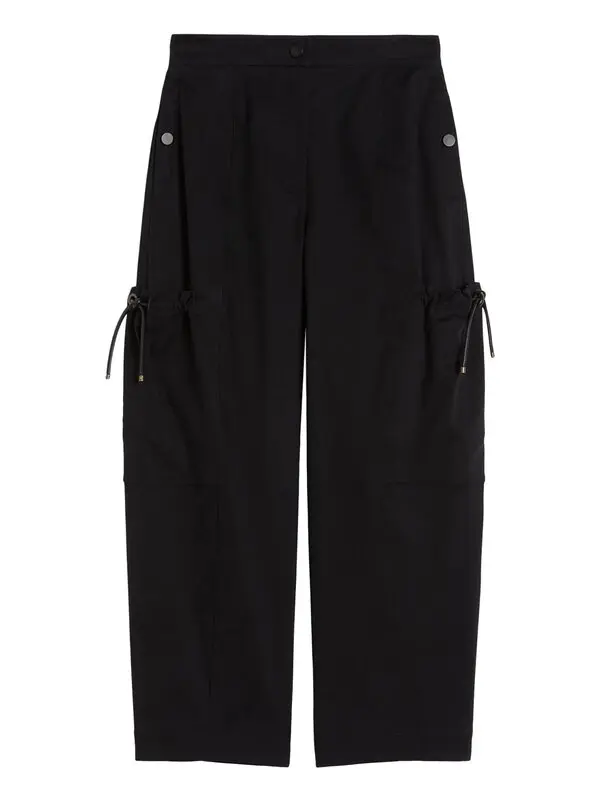 Max Mara Stretch-cotton Cargo Trousers - Black