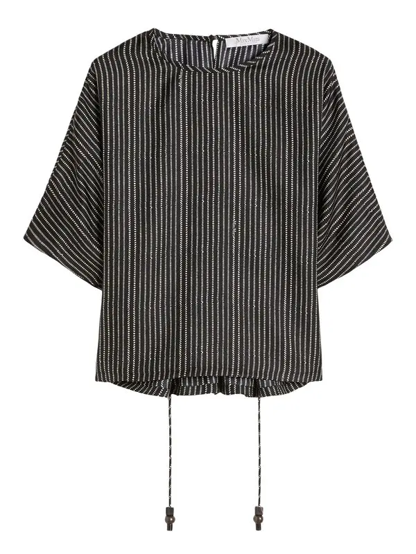 Max Mara Silk Stripe Blouse - Black