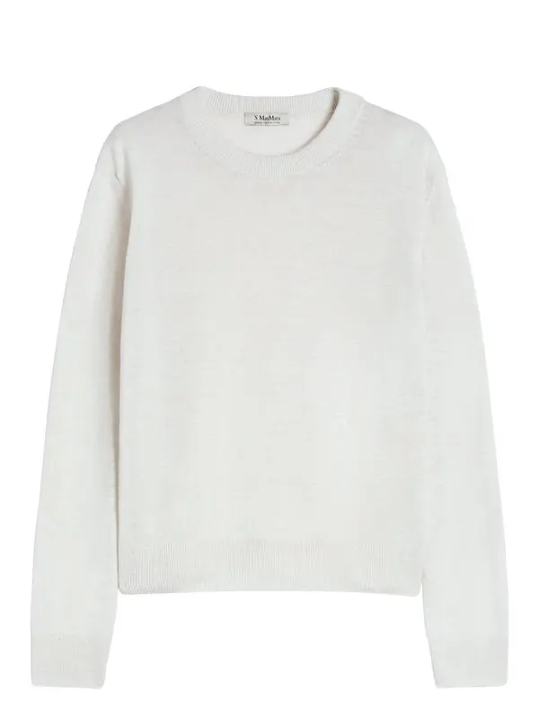 Max Mara Linen Crew-neck Sweater - White