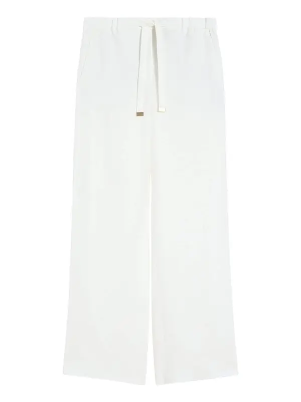 Max Mara Linen Drawstring Trousers - White