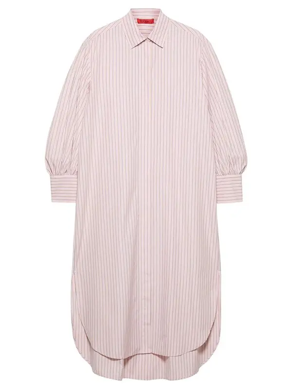 Max & Co. Cotton Pinstripe Shirt Dress - Pink