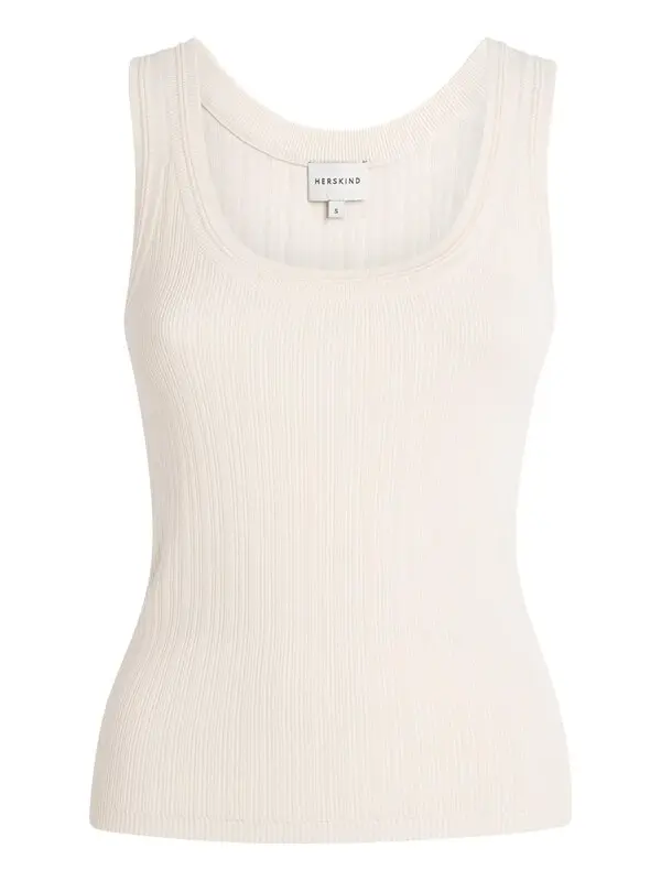 HERSKIND Knit Morris Tank Top - Ivory