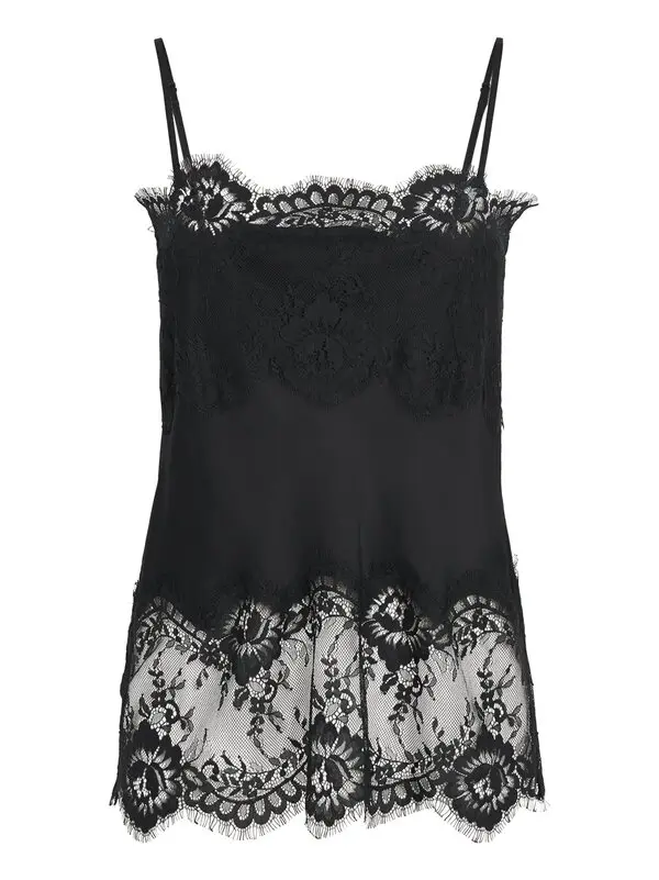 HERSKIND Linnea Cami Top With Lace Detail - Black