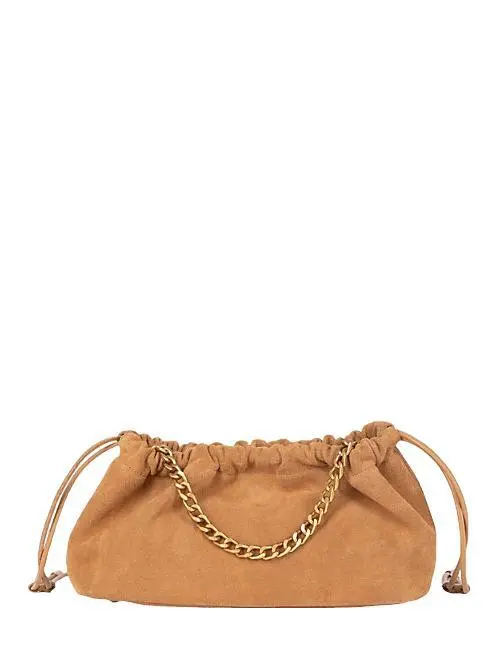 The Kooples Chain-strap Suede Shoulder Bag - Camel