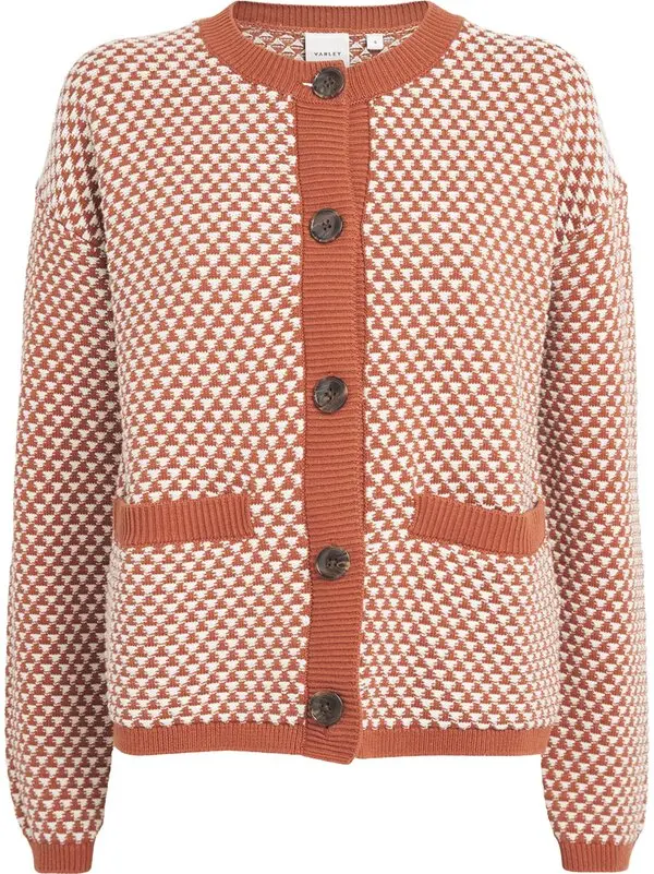 Varley Cotton Jacquard Elmwick Cardigan - Orange
