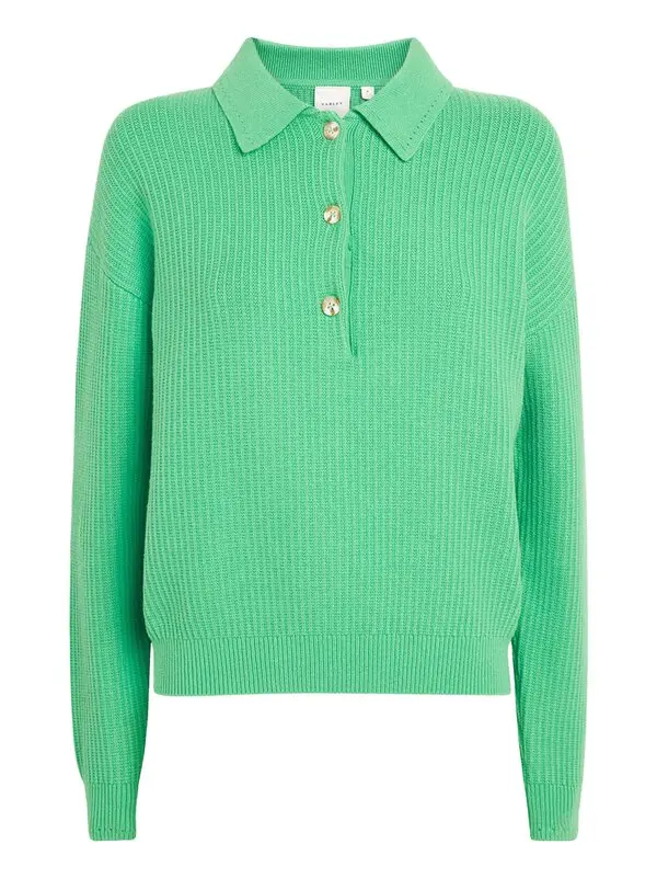 Varley Knitted Marlie Polo Sweater - Green