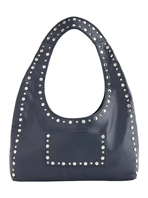 Gimaguas Franca Leather Shoulder Bag - Navy