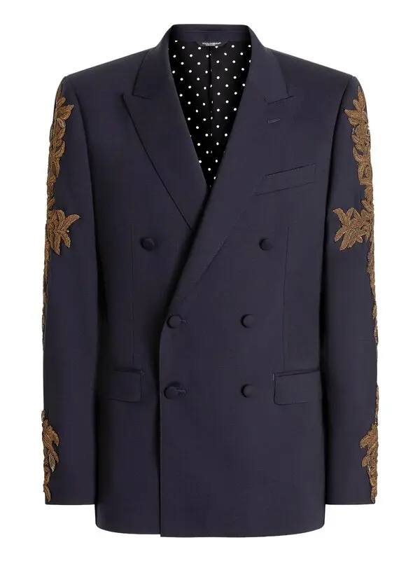 Dolce & Gabbana Double-breasted New Martini Wool Jacket - Blue