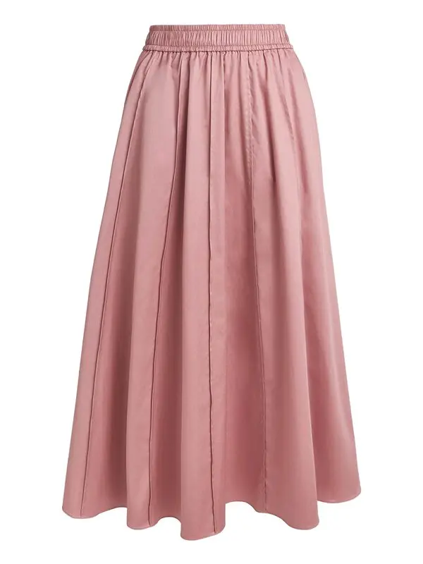 JOSEPH Cotton Sateen Manar Midi Skirt - Pink