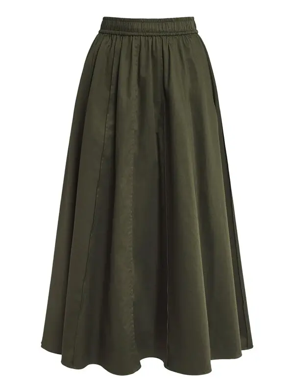 JOSEPH Cotton Sateen Manar Skirt - Green