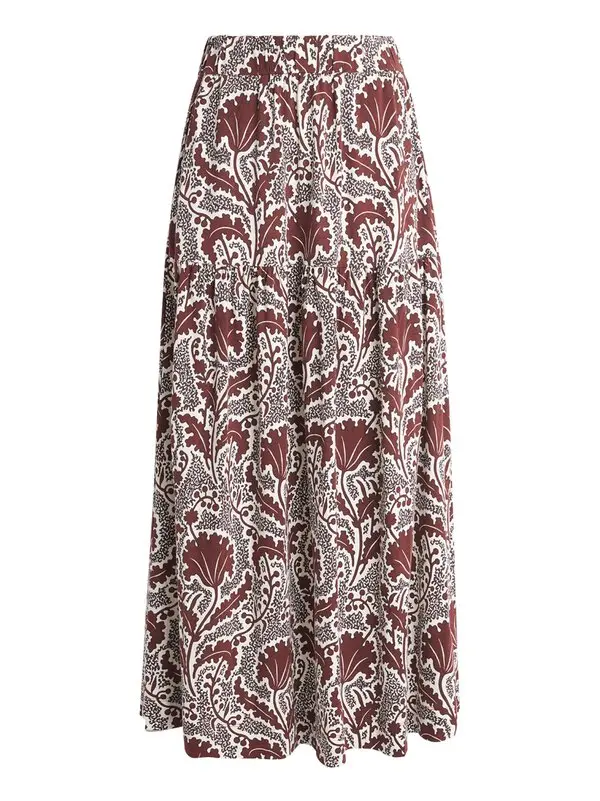 ME+EM Wildflowers Midi Skirt - Brown