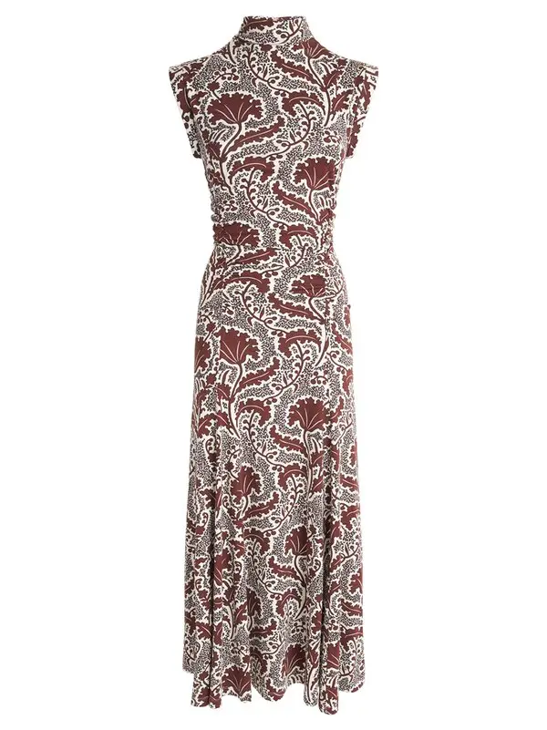 ME+EM Floral High-neck Maxi Dress - Brown