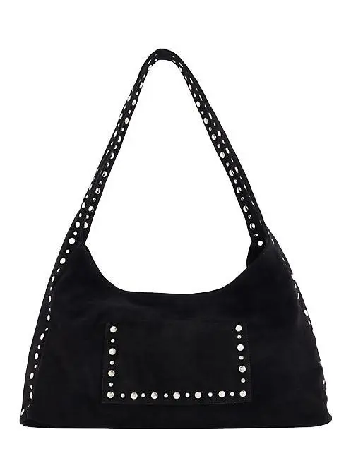 Gimaguas Franca Maxi Suede Shoulder Bag - Black