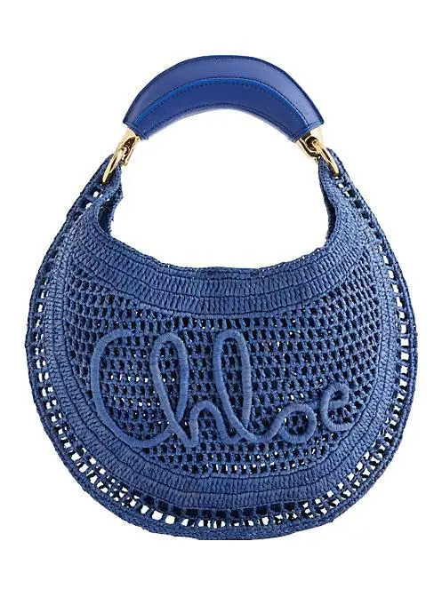 Chloé Raffia Top-handle Bag - Evening Blue