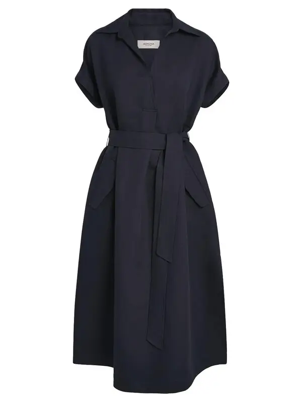 Agnona Shirt Midi Dress - Navy