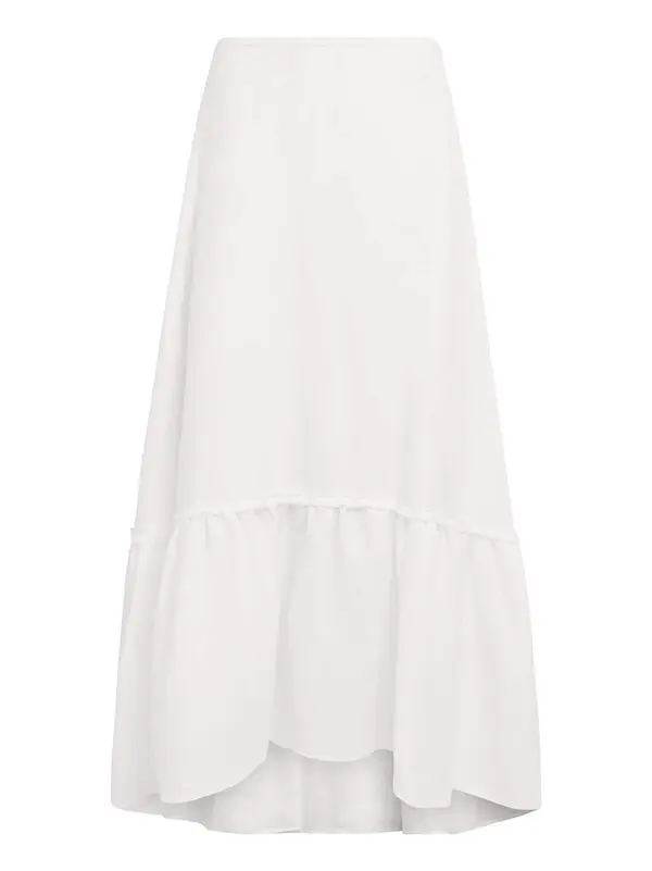 Agnona Cotton Tiered Maxi Skirt - White