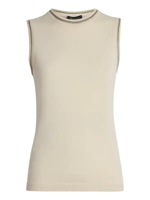 Fabiana Filippi Cotton Rib-knit Tank Top - Ivory