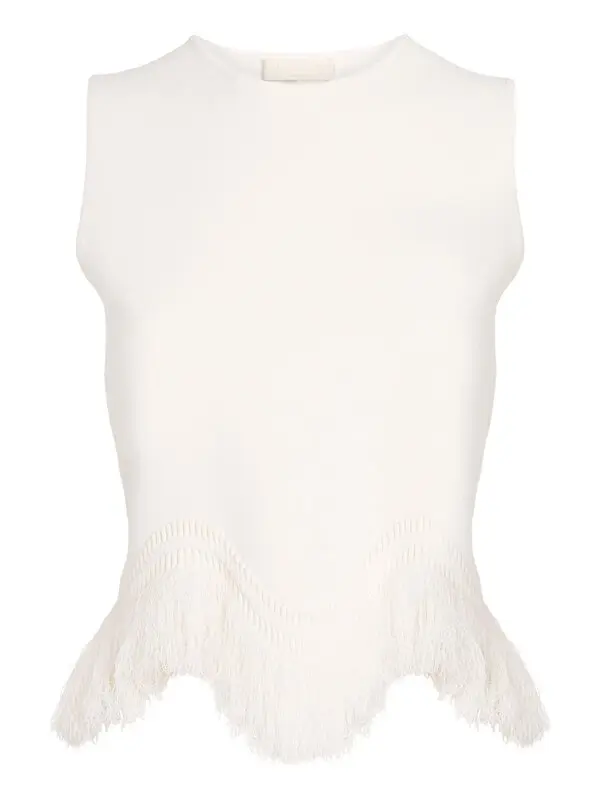 Ulla Johnson Koa Knit Fringe-trim Top - White