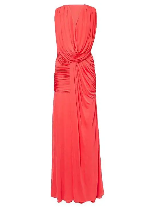 Christopher Esber Ripple Drape Jersey Gown - Watermelon