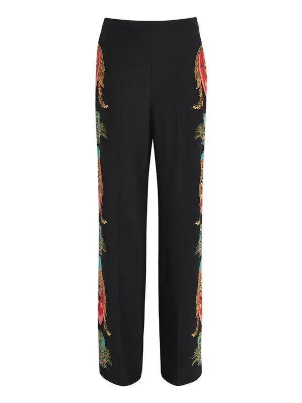 Etro Silk Paisley Trousers - Black