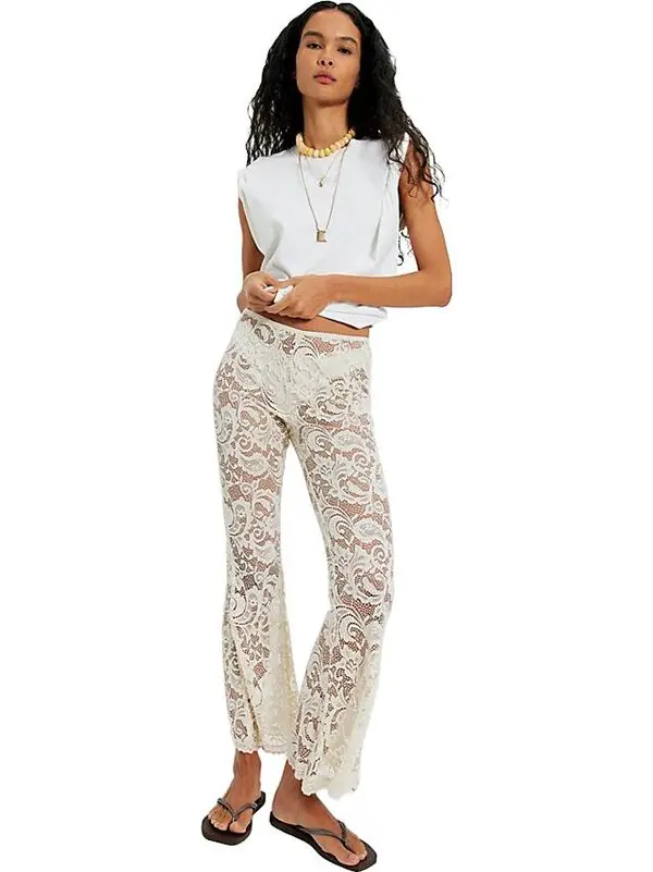 SPELL Labyrinth Lace Bell Pants - Cloud Dream