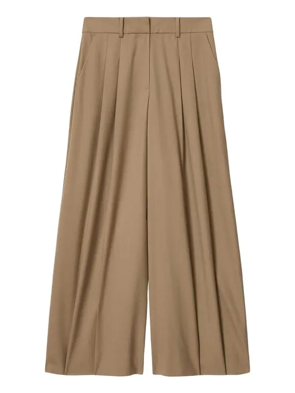 ALLSAINTS Wool-blend Wide-leg Trousers - Brown