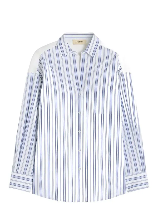 Max Mara Cotton Poplin Embroidered Shirt - Blue