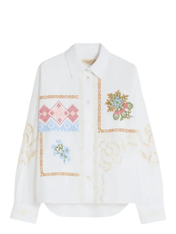 Max Mara Cotton Embroidered Shirt - White