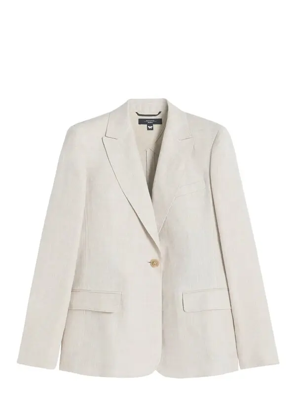 Max Mara Linen Single-breasted Blazer - White