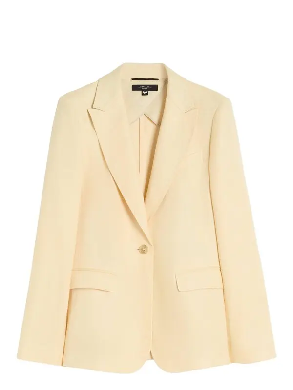Max Mara Linen Single-breasted Blazer - Yellow