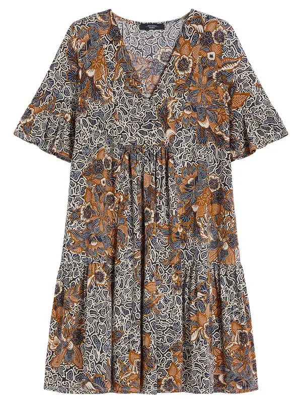 Max Mara Cotton Printed Mini Dress - Blue