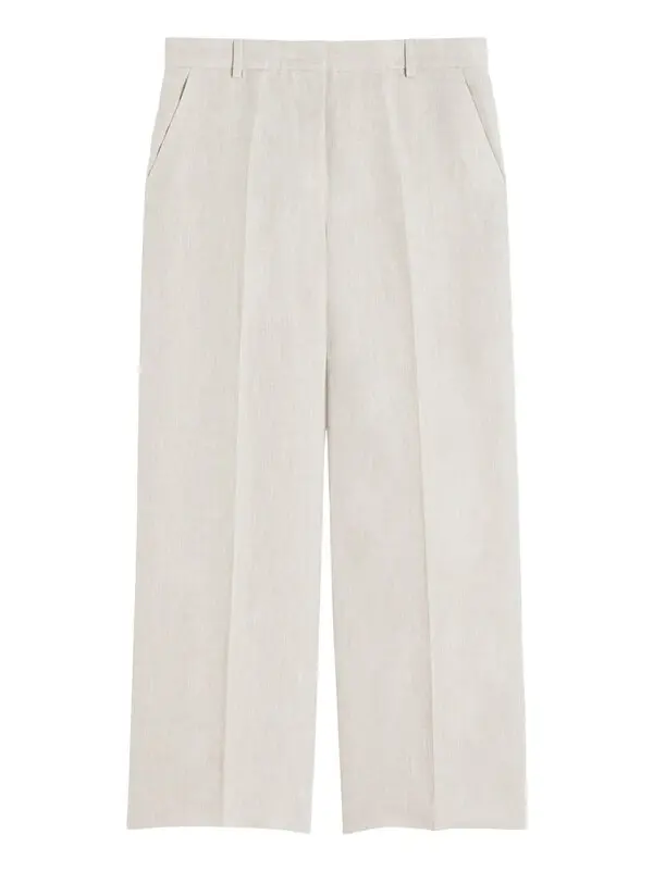 Max Mara Linen Wide-leg Trousers - White