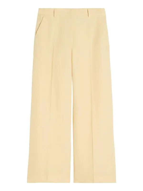 Max Mara Linen Wide-leg Trousers - Yellow