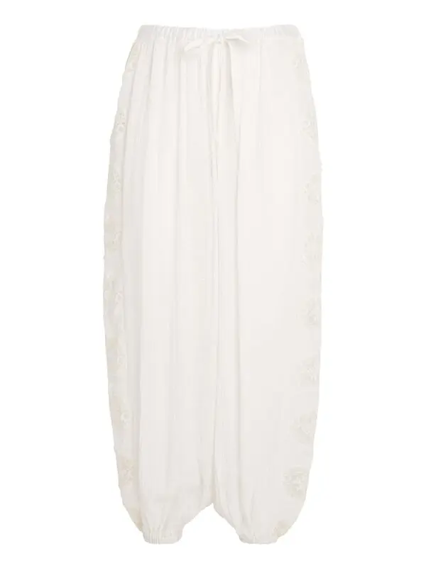 Sandro Crinkled Crepon Wide Leg Trousers - Beige