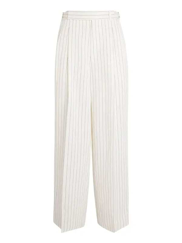 Sandro Stripe Wide-leg Trousers - Beige