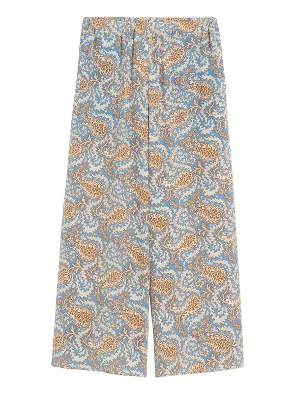Max Mara Cropped Printed Trousers - Blue