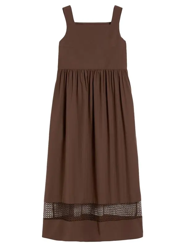 Max Mara Cotton Lace-trim Midi Dress - Brown