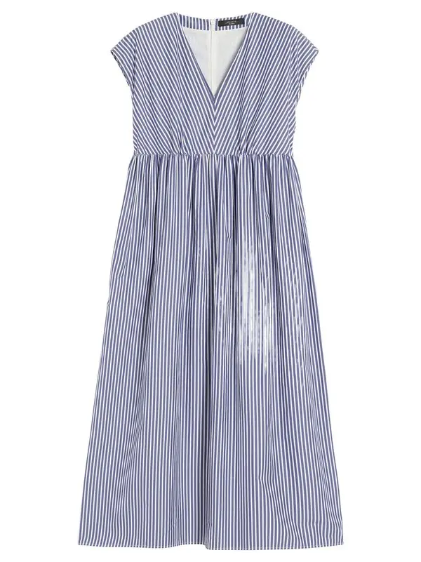Max Mara Cotton Stripe Midi Dress - Blue