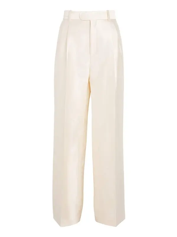 Sandro Satin Tailored Trousers - Beige