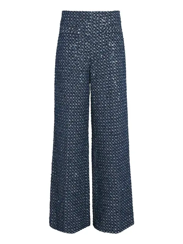 Sandro Sequinned Tailored Trousers - Blue