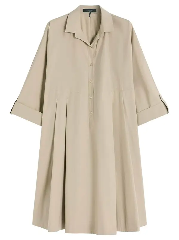 Max Mara Cotton Shirt Mini Dress - Beige