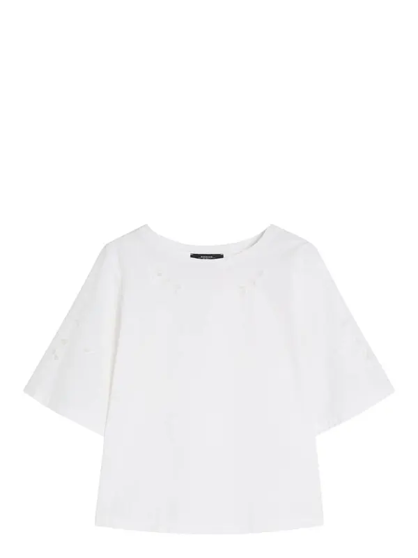 Max Mara Cotton Broderie Anglaise T-shirt - White