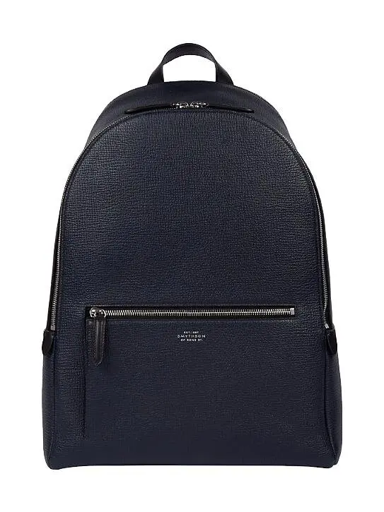 Smythson Ludlow Leather Backpack - Navy