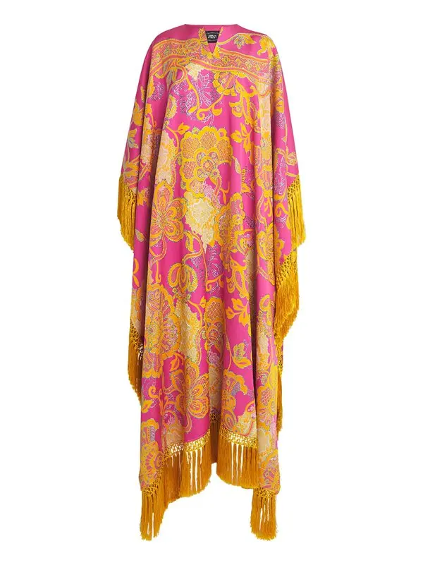 TALLER MARMO Fringed Pahlavi Kaftan Maxi Dress - Pink