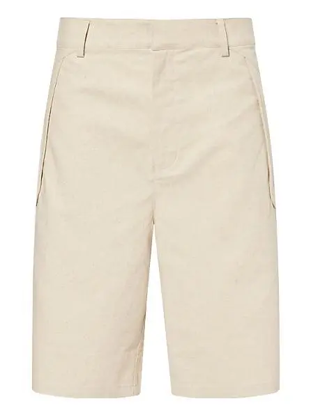 HIKING PATROL Path Straight-leg Linen-blend Shorts - Beige