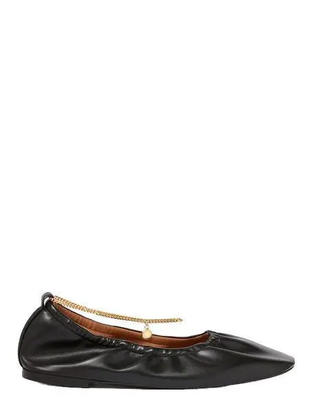 Stella McCartney Chain-detail Stretch Ballerina Flats - Black
