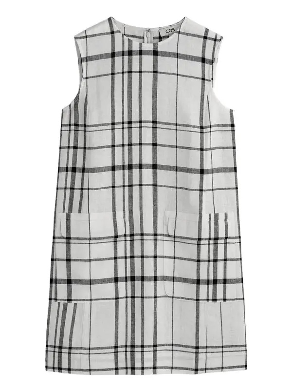 Cos Linen Mini Shift Dress - White